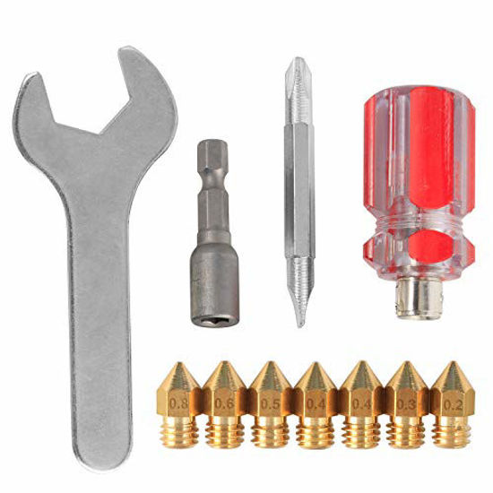 GetUSCart- 3D Printer MK8 Nozzles CR-10 Nozzle + 4 DIY Tools for 3D ...