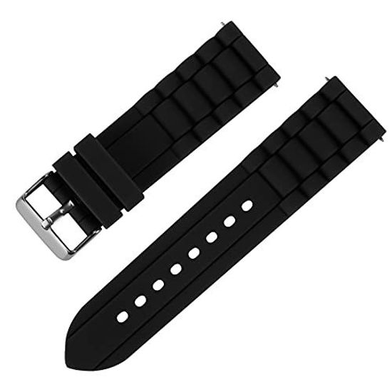 GetUSCart- 24mm Men's Black Silicone Rubber Watch Straps Bands ...