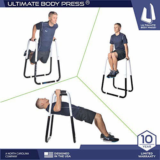 GetUSCart- Ultimate Body Press Dip Bar Fitness Station, White/Black