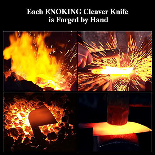 GetUSCart- ENOKING Serbian Chef Knife Meat Cleaver Forged Butcher Knife with Full Tang Handle ...