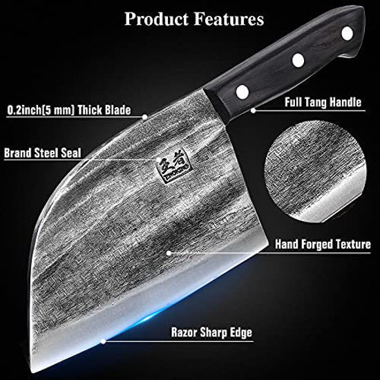 GetUSCart- ENOKING Serbian Chef Knife Meat Cleaver Forged Butcher Knife ...