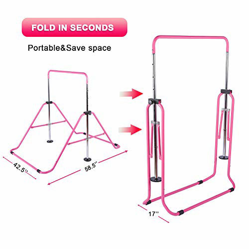 GetUSCart- Gymnastic Bars for Kids with Adjustable Height, Folding ...