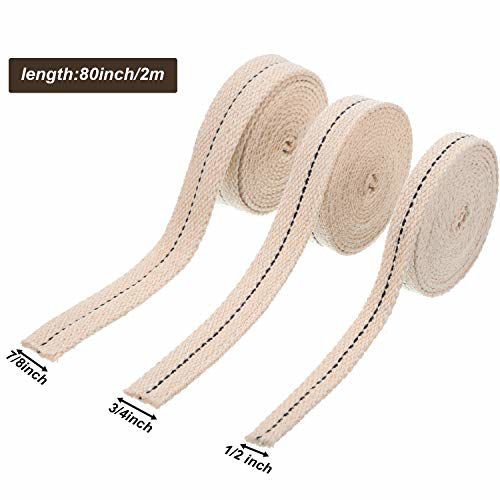 GetUSCart- 3 Rolls Flat Cotton Wick, 1/2 Inch Oil Lantern Wick, 3/4 ...