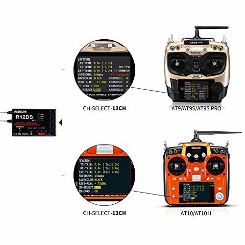 GetUSCart- Radiolink R12DS 2.4GHz RC Receiver 12 Channels SBUS/PWM ...