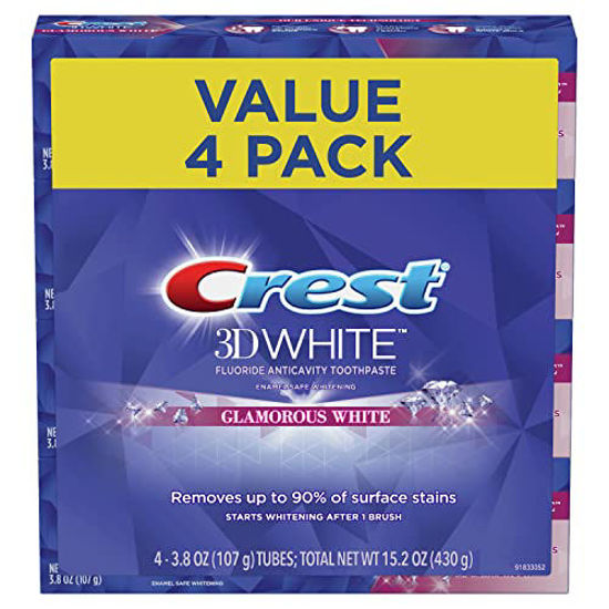 GetUSCart- Crest Toothpaste 3D White Glamorous White, 3.8 oz (Pack of 4 ...