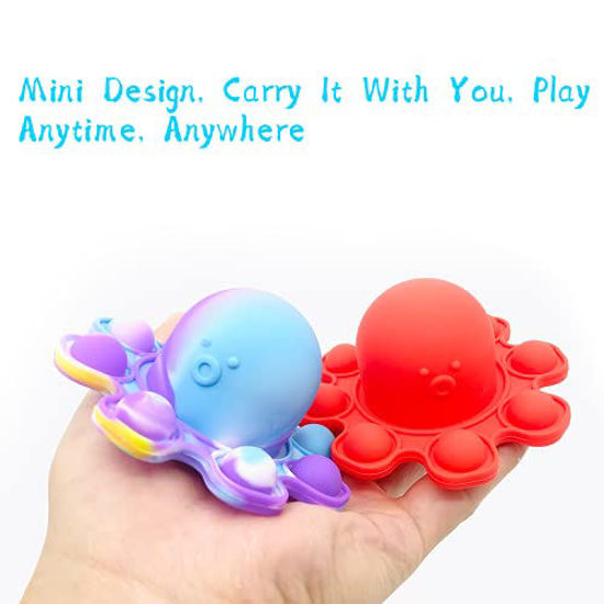 GetUSCart- Mini Reversible Octopus Push Pop Bubble Fidget Toy Flip Cute ...