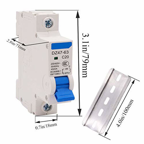 GetUSCart- smseace Miniature Circuit Breaker Low Voltage 63A 400V 2 Poles DIN Rail Installation ...