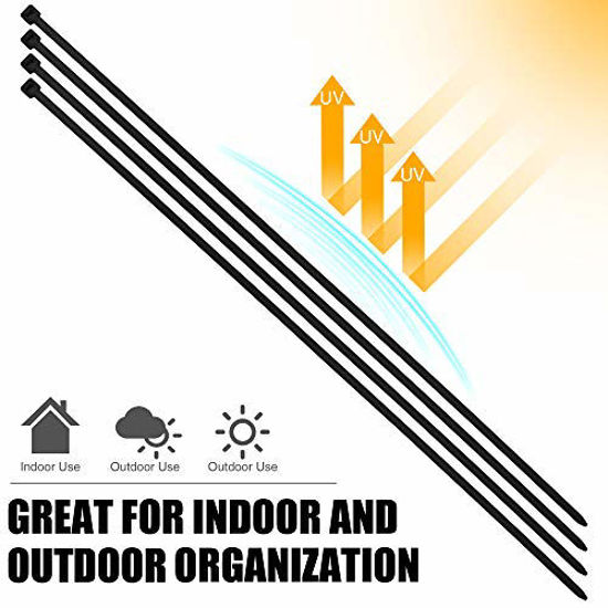 GetUSCart- 12 Inch Zip Cable Ties (100 Pack) 120lbs Tensile Strength ...