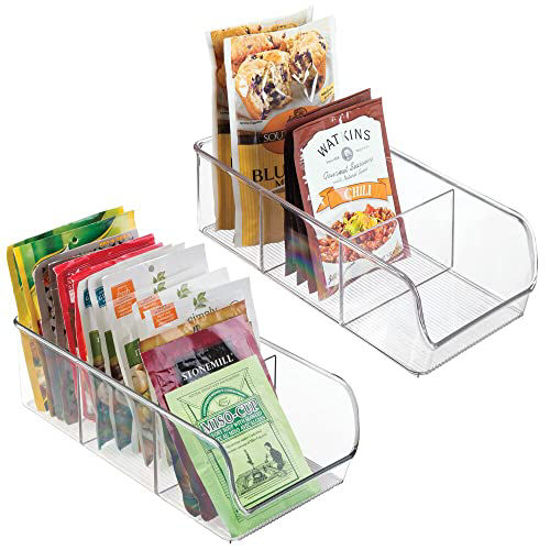 GetUSCart- mDesign Plastic Food Storage Bin with Divided 3 Compartments ...