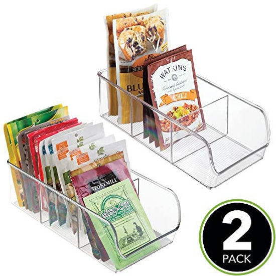 GetUSCart- mDesign Plastic Food Storage Bin with Divided 3 Compartments ...