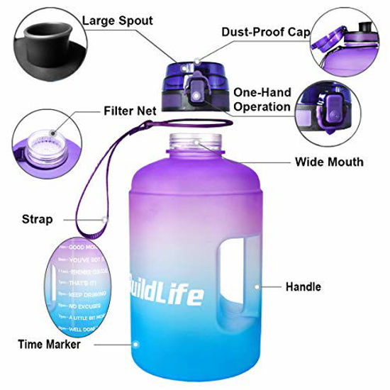 GetUSCart- BuildLife Gallon Motivational Water Bottle Wide Mouth with ...