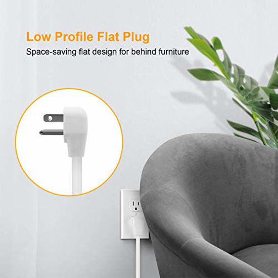 GetUSCart- Suraielec Power Strip Individual Switches 8 FT Long Flat ...