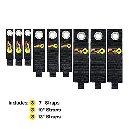 GetUSCart- Heavy-Duty Wrap-It Storage Straps - Assorted 9-Pack - Hook ...