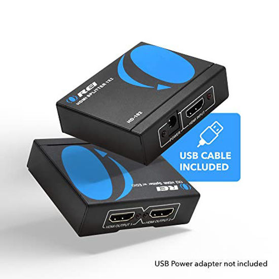 GetUSCart- OREI HDMI Splitter 1 in 2 Out 4K - 1x2 HDMI Display Duplicate/Mirror - Powered ...