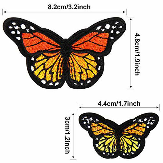 GetUSCart- 20pcs Monarch Butterfly Iron on Patches, 2 Size Embroidered Sew Applique Repair Patch