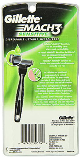GetUSCart- Gillette Mach3 Disposable Razors for Men, 6 Count, Designed ...
