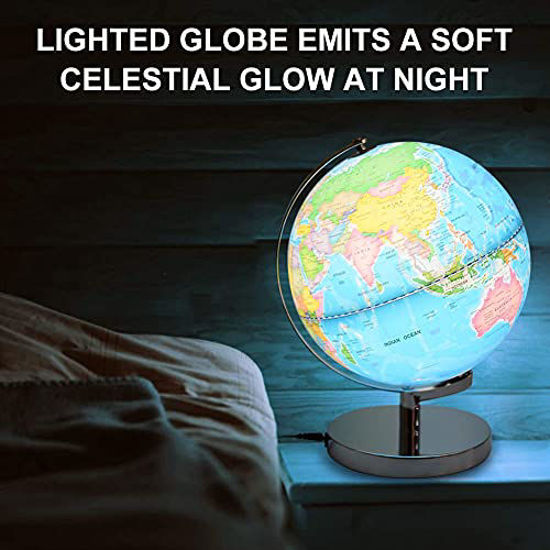 GetUSCart- POOCCI Illuminated World Globe for Kids with Stand 6in1 ...