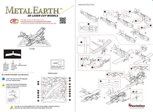 GetUSCart- Metal Earth Fascinations DH82 Tiger Moth Airplane 3D Metal ...