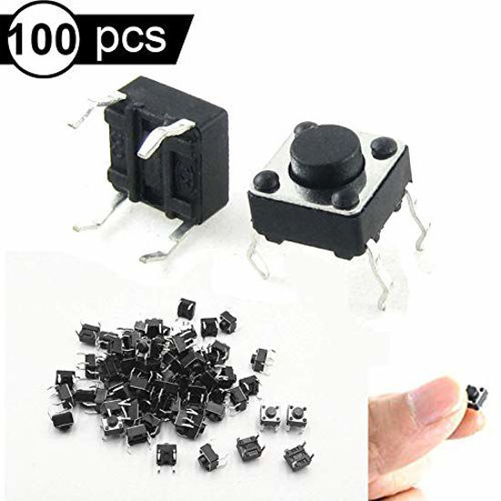 GetUSCart- DAOKI 100Pcs Tact Button Switch 6x6x4.3mm 664.3mm 4 Pin ...