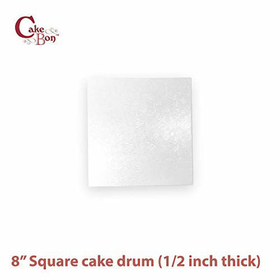 GetUSCart- Cake Drums Square 8 Inches - (White, 1-Pack) - Sturdy 1/2 ...