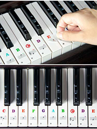 GetUSCart- Piano Keyboard Stickers for 88/61/54/49 Key. Colorful Large ...