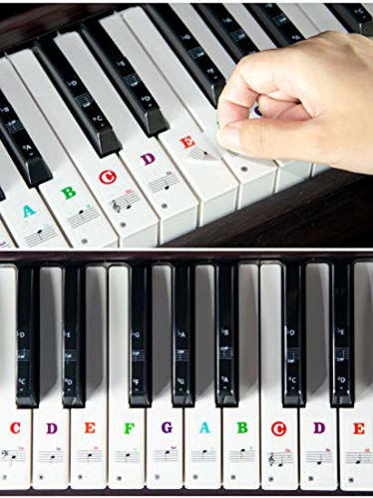 GetUSCart- Piano Keyboard Stickers for 88/61/54/49 Key. Colorful Large ...