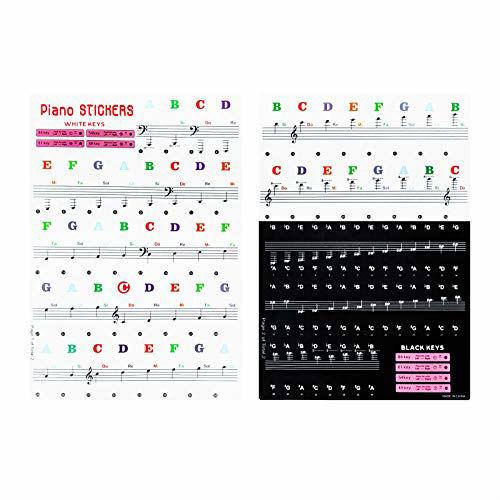 GetUSCart- Piano Keyboard Stickers for 88/61/54/49 Key. Colorful Large ...