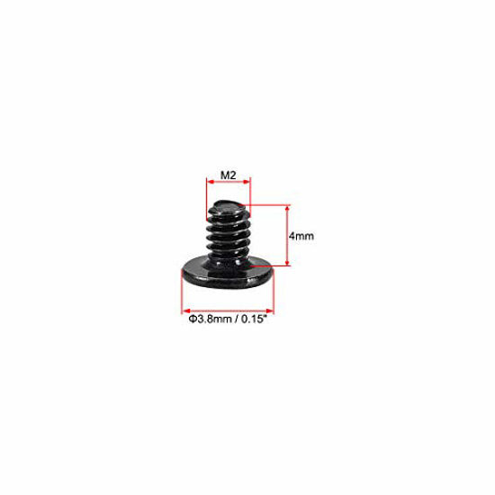 GetUSCart- uxcell M2x4mm Phillips Screw Fastener Black 3.8mm Dia Screw ...