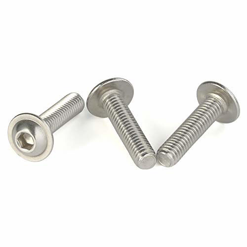 GetUSCart- M4-0.7 x 8mm Flanged Button Head Socket Cap Screw Bolts, 304 Stainless Steel 18-8 ...