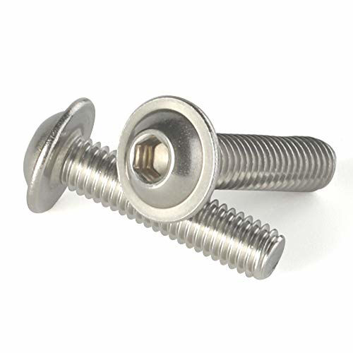 GetUSCart- M4-0.7 x 8mm Flanged Button Head Socket Cap Screw Bolts, 304 Stainless Steel 18-8 ...
