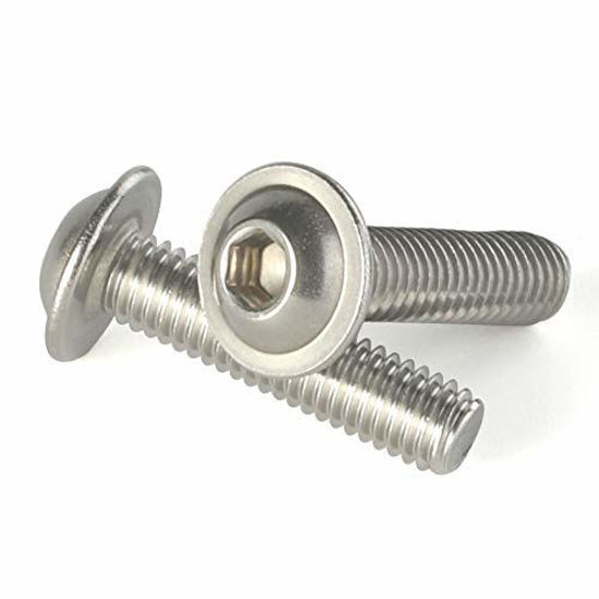 GetUSCart- M4-0.7 x 8mm Flanged Button Head Socket Cap Screw Bolts, 304 Stainless Steel 18-8 ...