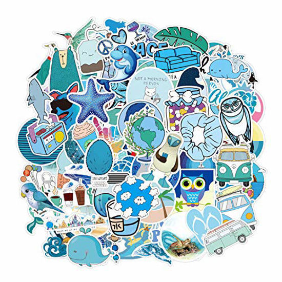 GetUSCart- VSCO Stickers for Water Bottle,Blue 100 pcs Waterproof Water ...
