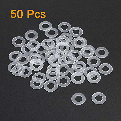 GetUSCart- uxcell Nylon Flat Washers M8 16mm OD 8mm ID 0.9mm Thickness ...