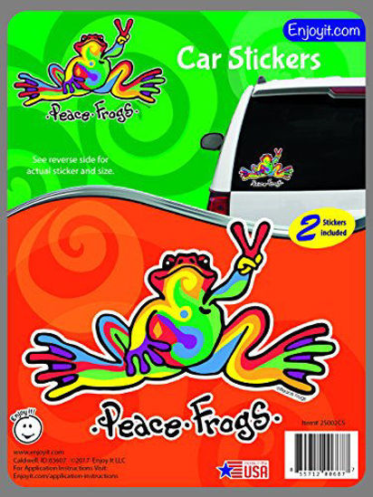 GetUSCart- Enjoy It Peace Frogs Multi-Color Peace Frogs Car Sticker ...