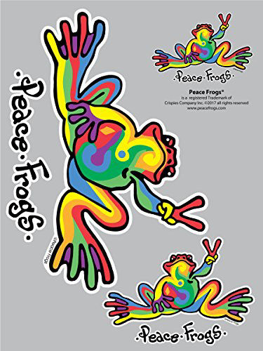 GetUSCart- Enjoy It Peace Frogs Multi-Color Peace Frogs Car Sticker ...