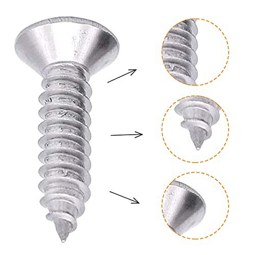GetUSCart- #6 X 5/8" Stainless Steel Wood Screw 100 pcs - Flat Head ...