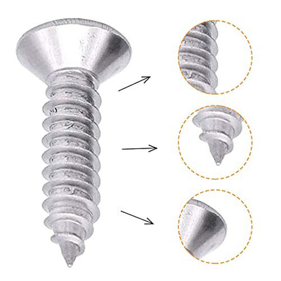 GetUSCart- #6 X 5/8" Stainless Steel Wood Screw 100 pcs - Flat Head ...