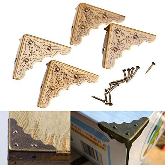 GetUSCart- Dophee 8Pcs Antique Brass Jewelry Box Corner Case Chest ...
