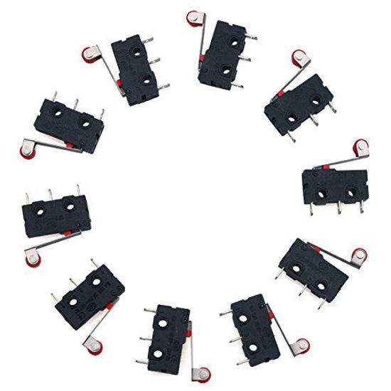 GetUSCart- URBEST AC 250V 5A SPDT 1NO 1NC Momentary Hinge Roller Lever Micro Switches 3 Pins 10 Pcs