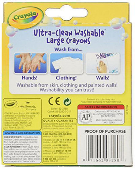 GetUSCart- Crayola 8 Count Ultra Clean Washable Large Crayons Color Max ...