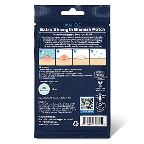 GetUSCart- Hanhoo Extra Strength Blemish Patch | Hydrocolloid and Salicylic Acid, Absorbs Fluid ...