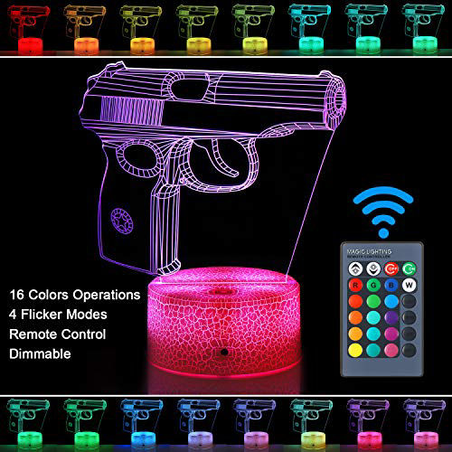 GetUSCart- 3D Optical Illusion LED Light Lamp with 16 Colors Touch ...