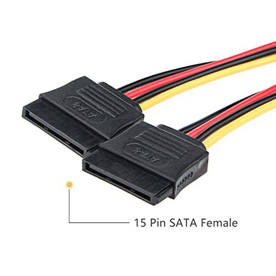 GetUSCart- SATA Power Splitter, 3 Pack 15 Pin SATA Male to Dual 15 Pin Female Power Y Splitter ...