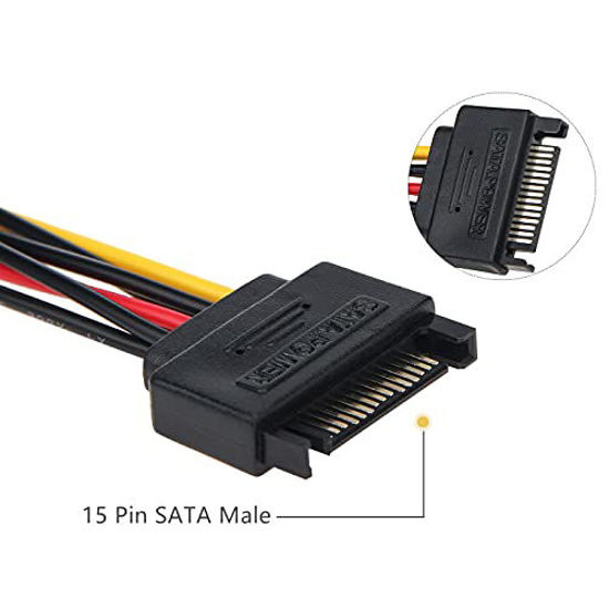 GetUSCart- SATA Power Splitter, 3 Pack 15 Pin SATA Male to Dual 15 Pin ...