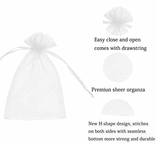 GetUSCart- 50 Pcs 5x7 inch Gift Wrap Bags, Organza Sheer Clear Tulle ...