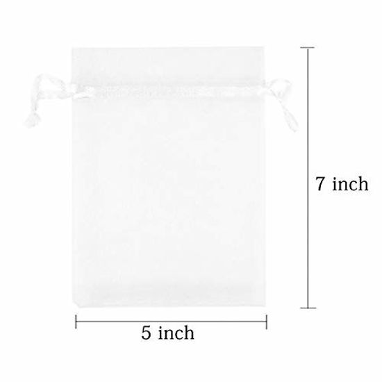 GetUSCart- 50 Pcs 5x7 inch Gift Wrap Bags, Organza Sheer Clear Tulle ...