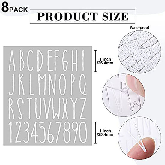 GetUSCart- 8 Sheets Vinyl Numbers Decals Self-Adhesive Vinyl Letters ...