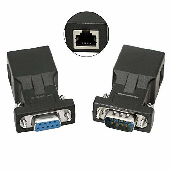GetUSCart- DB9 RS232 to RJ45 Extender, DB9 9-Pin Serial Port Female ...