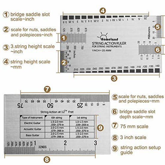 GetUSCart- Alnicov Stainless Steel String Action Ruler Guitar Setup ...