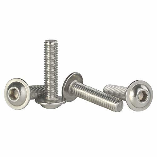 GetUSCart- M8-1.25 x 20mm Flanged Button Head Socket Cap Screw Bolts, 304 Stainless Steel 18-8 ...